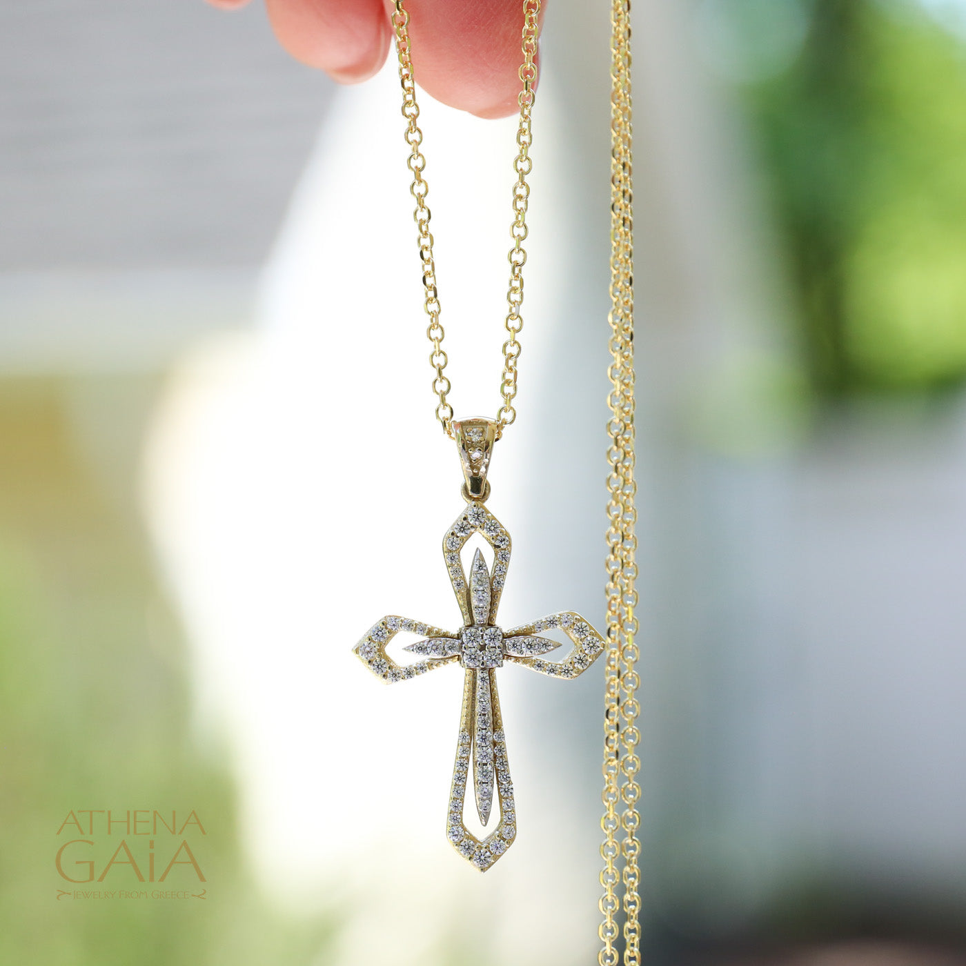 Open Flared Cross in a Cross - 14k Gold - Orthodox Cross - Baptismal C ...
