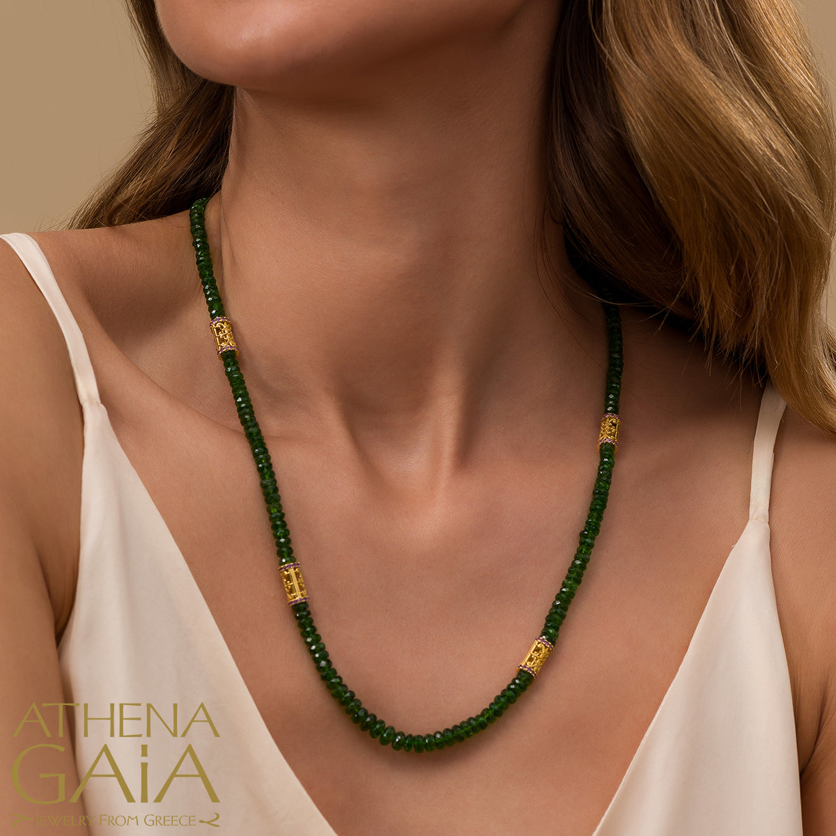 Byzantine Embroidery Wide River Necklace — Athena Gaia