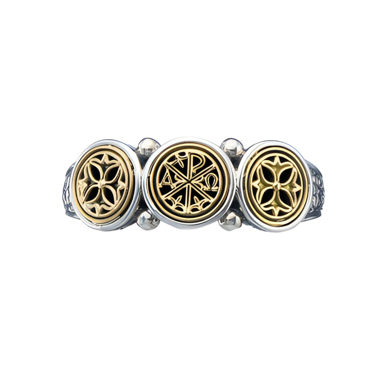 Tri Symbol Ring by Gerochristo. 18K Gold and Sterling silver — Athena Gaia