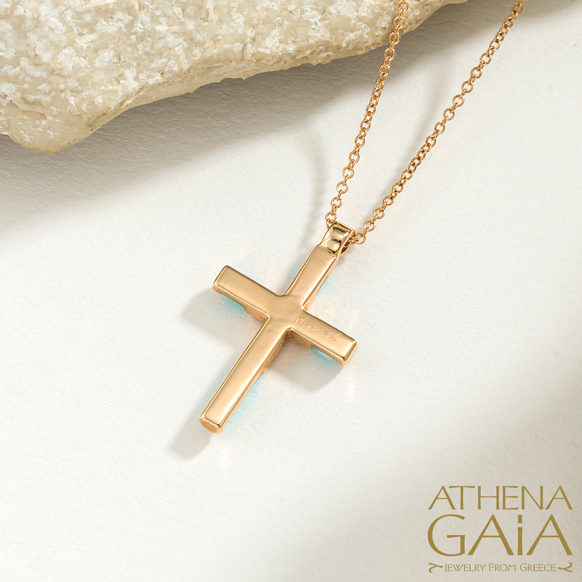 Enamel Diamond Cross - 18k Gold - Latin Cross Necklace — Athena Gaia