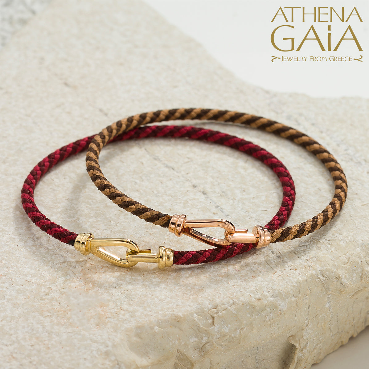 Chania Gold Clasp Cord Bracelet — Athena Gaia