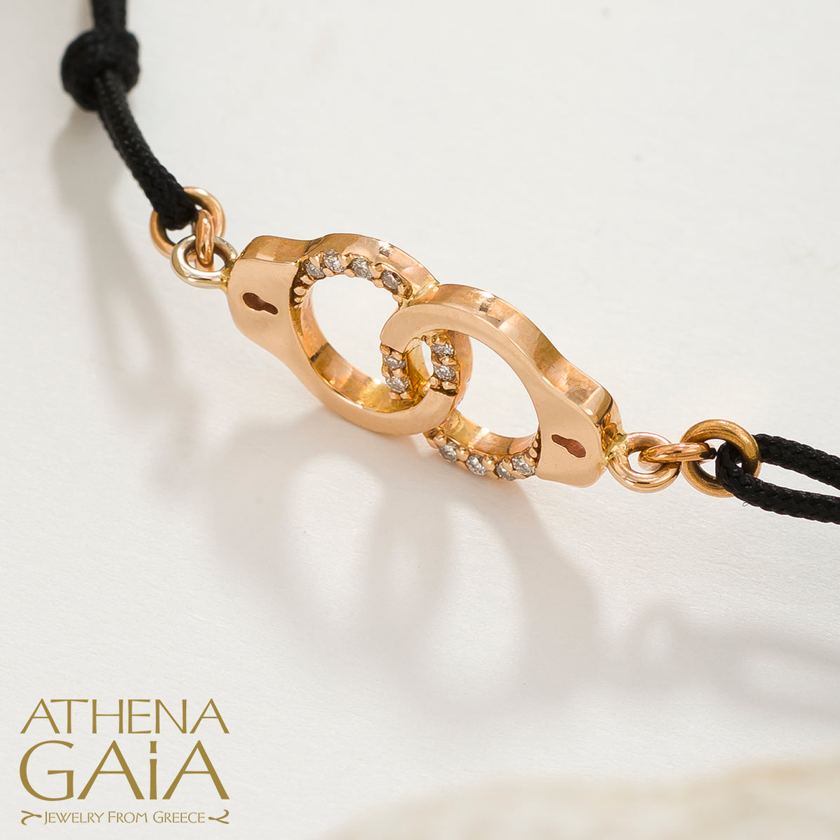 Golden Handcuffs Adjustable Cord with Diamonds Bracelet - 18k Gold Bra ...