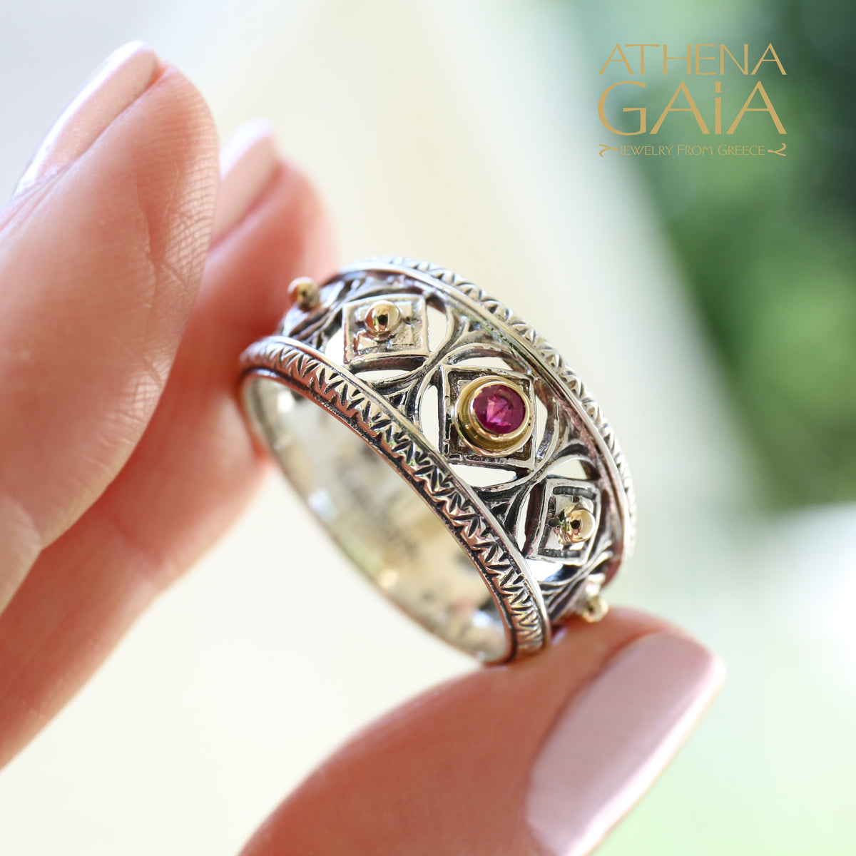 Greek Post Roman Ruby Band Ring by Gerochristo — Athena Gaia