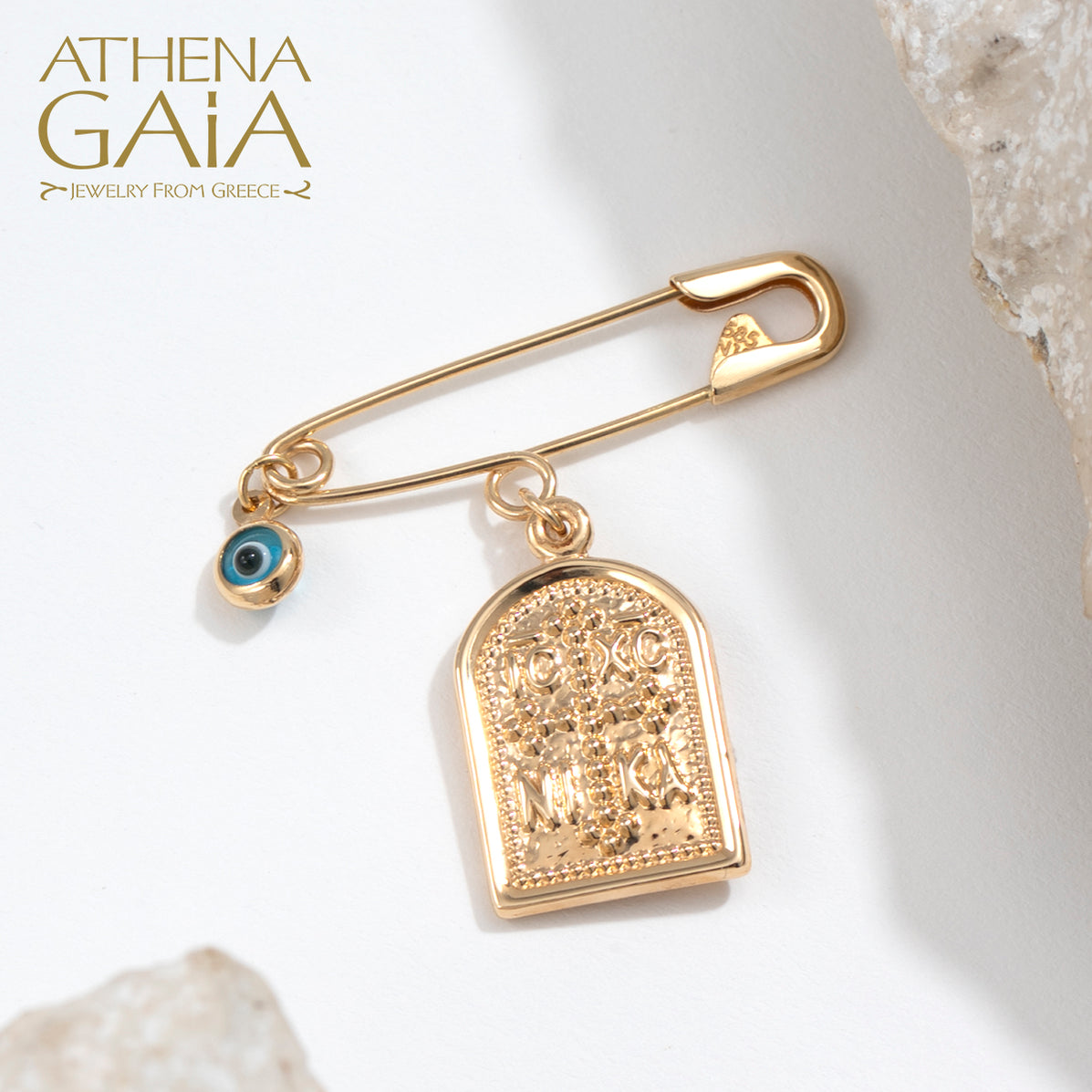 Christ and Mati Filakto/Phylactery/Martyrika Pin — Athena Gaia