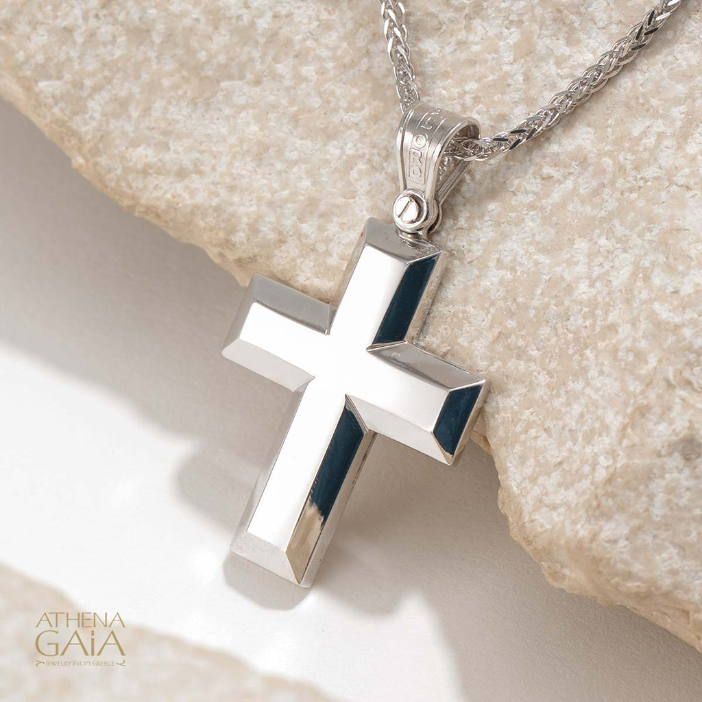 Greek Cross Pendants for Men – Sterling Silver & Gold – Athena Gaia