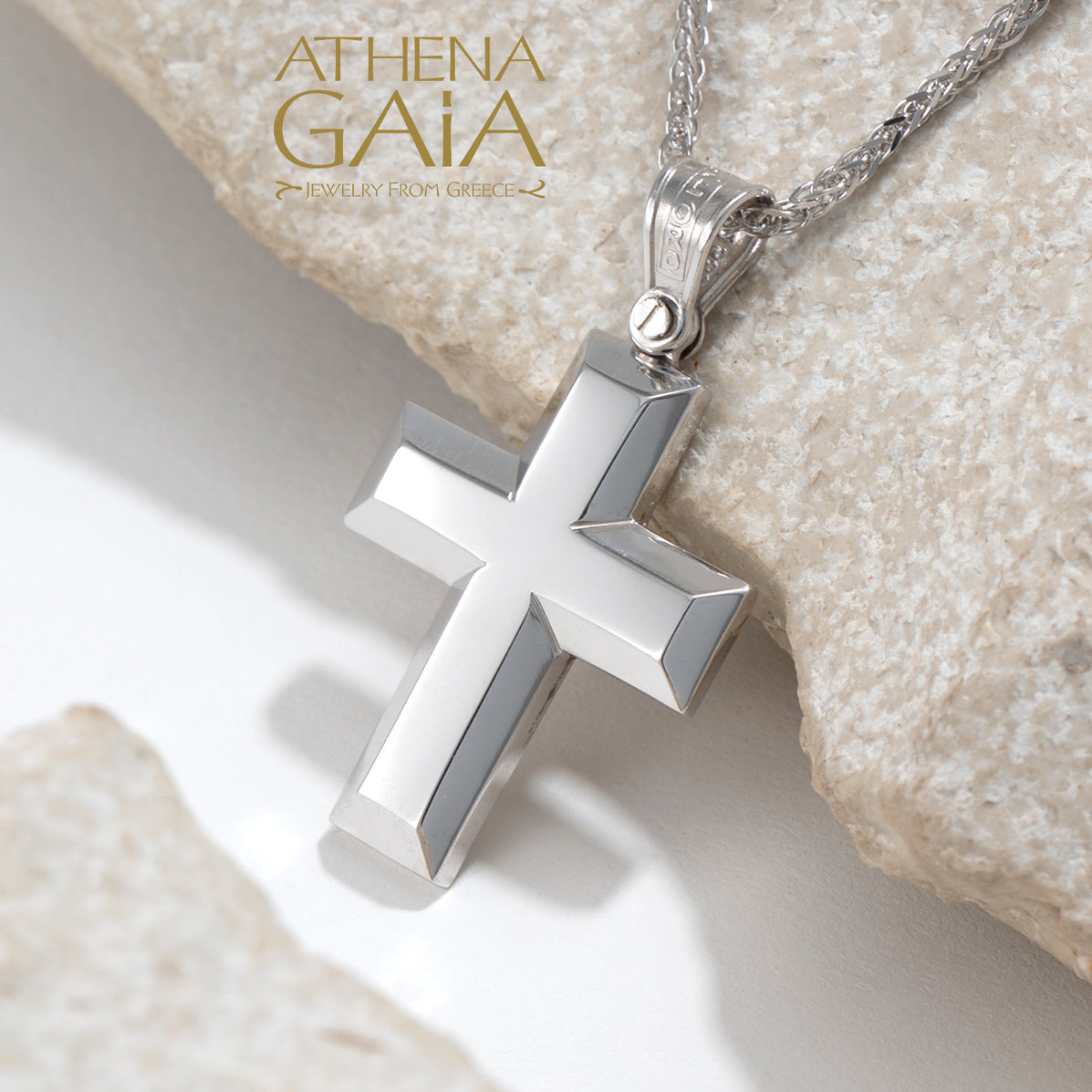 Beveled Western Cross - 14k Gold - Latin Cross — Athena Gaia