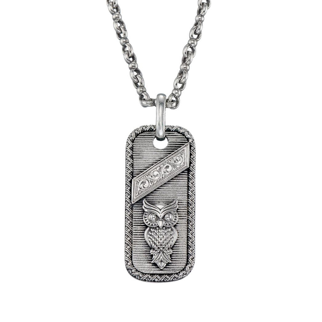 Owl Talisman Silver Pendant by Gerochristo — Athena Gaia
