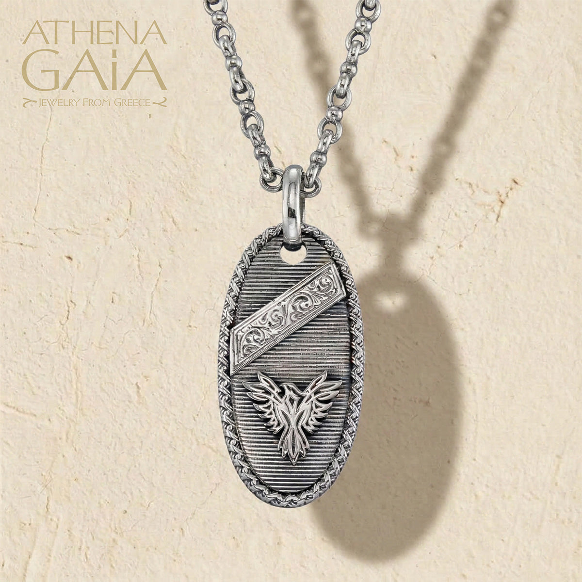 Tablet Phoenix Pendant - Sterling Silver - Talisman by Gerochristo ...