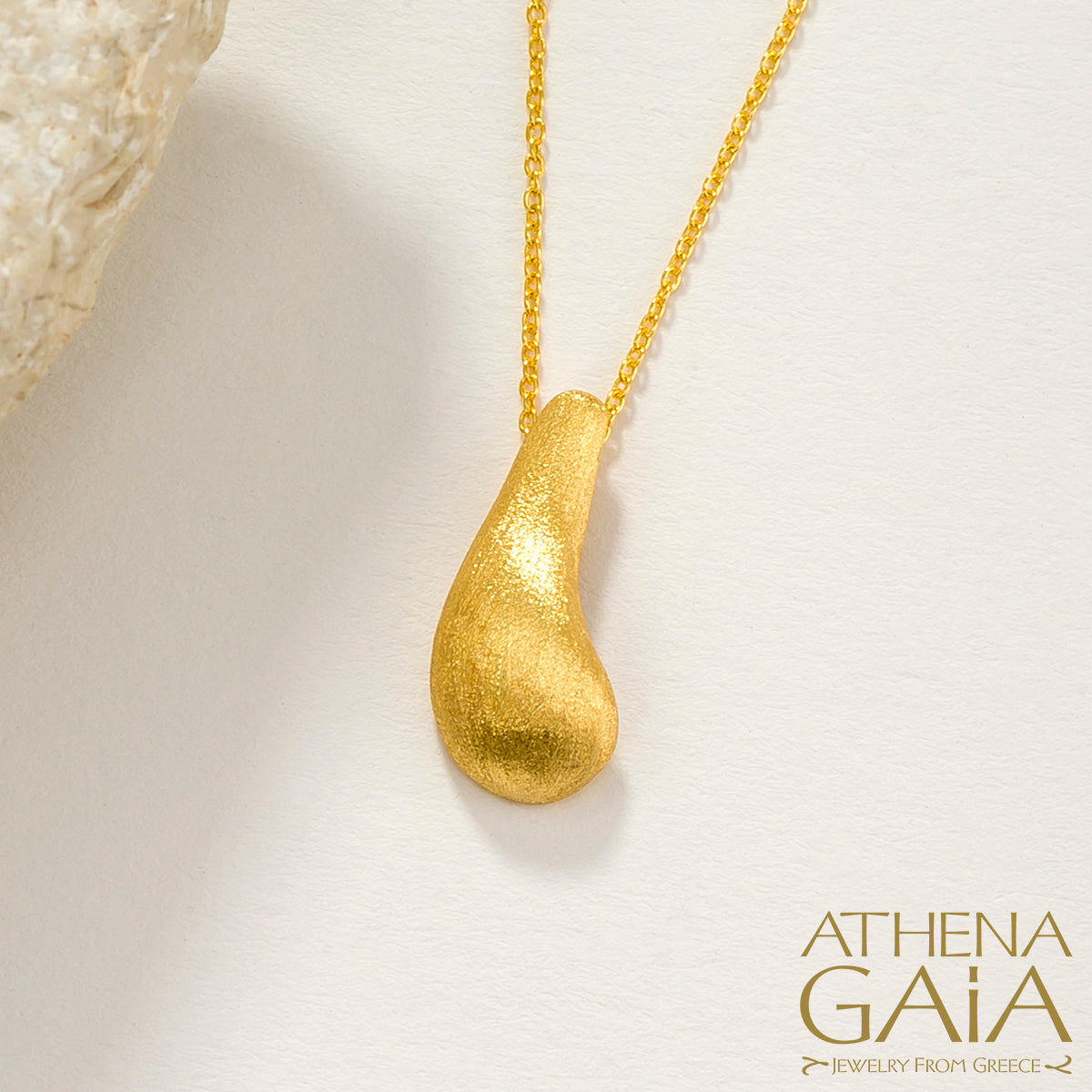 Ocean Waves Pendant Necklace - 18k Gold Necklace — Athena Gaia