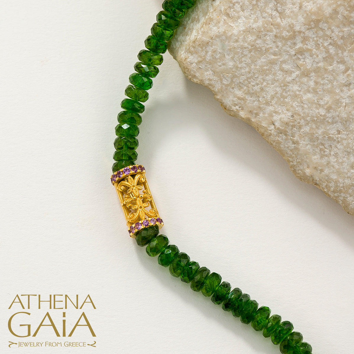 Byzantine Embroidery Wide River Necklace - 18k Gold Necklace — Athena Gaia