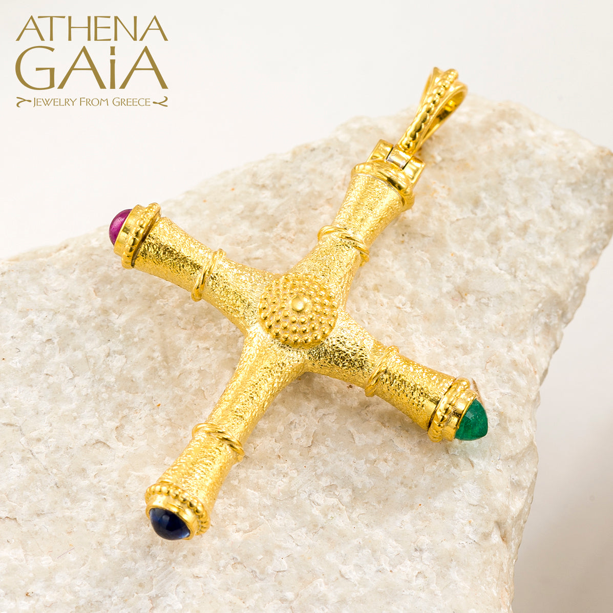 Rhodes Latin Cross (Small) - 18k Gold - Byzantine Cross — Athena Gaia