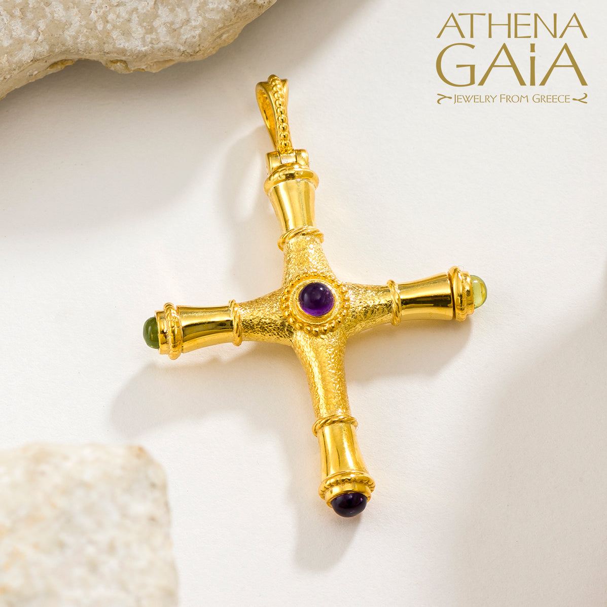 Rhodes Latin Cross (Small) - 18k Gold - Byzantine Cross — Athena Gaia