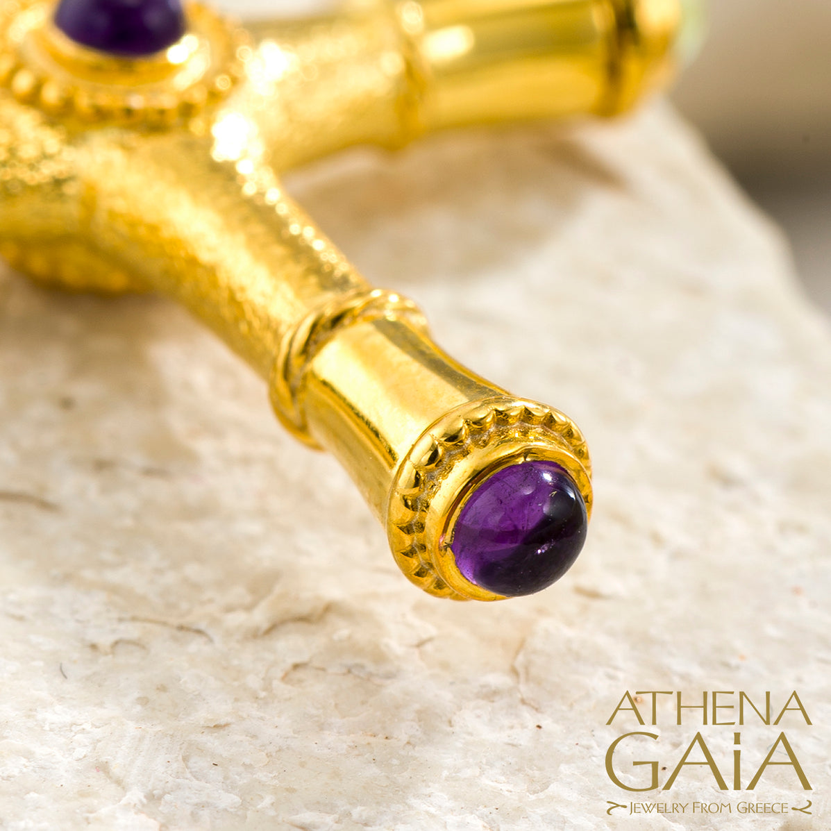 Rhodes Latin Cross (Small) - 18k Gold - Byzantine Cross — Athena Gaia