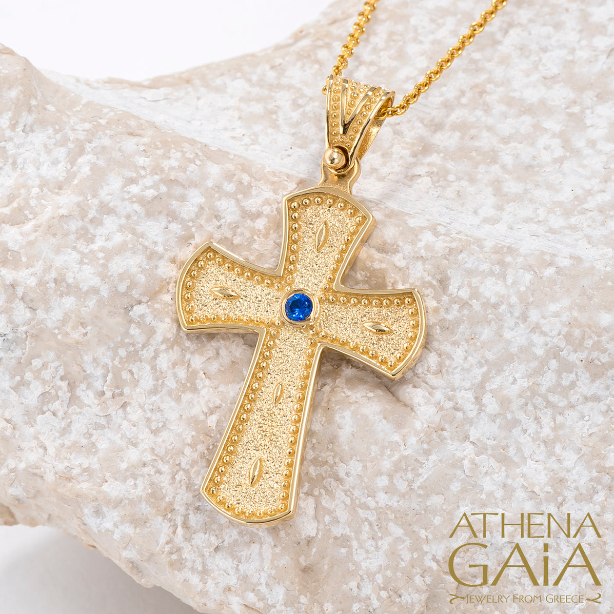 Beaded Western Maltese Cross - 14k Gold - Orthodox Cross — Athena Gaia