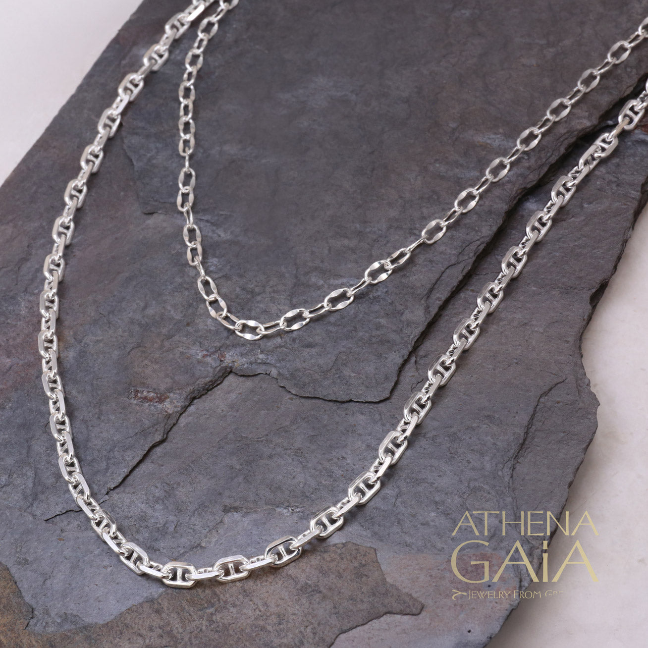 Theta Forzatina (Anchor) Sterling Silver Chain — Athena Gaia