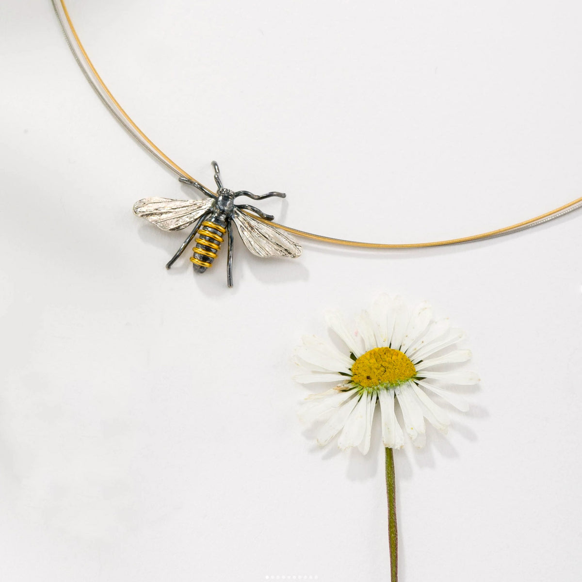 Sweet Honeybee Necklace (Large) - Gold Plated Sterling Silver Necklace ...