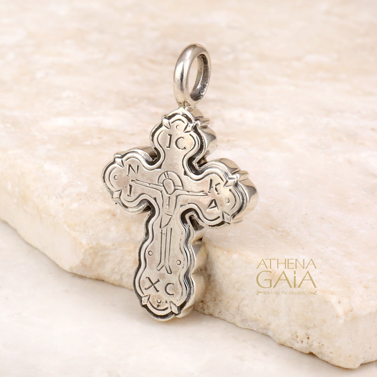 Silver ICXC NIKA Cross (Medium) - Sterling Silver - Orthodox Cross by ...