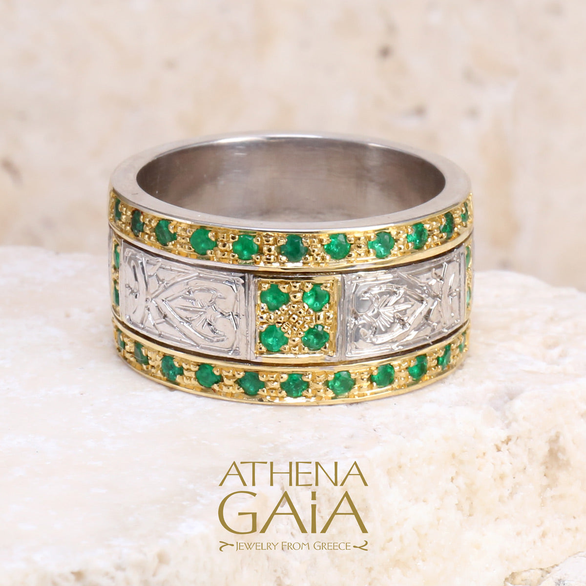 Synergy Double Row Gold Field Ring - 18k Gold & Sterling Silver Ring ...