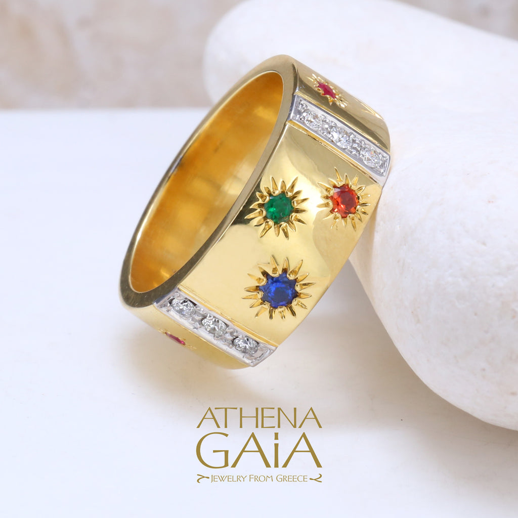 Evangelatos Handmade Greek and Byzantine Rings: Athena Gaia Greek Jewelry