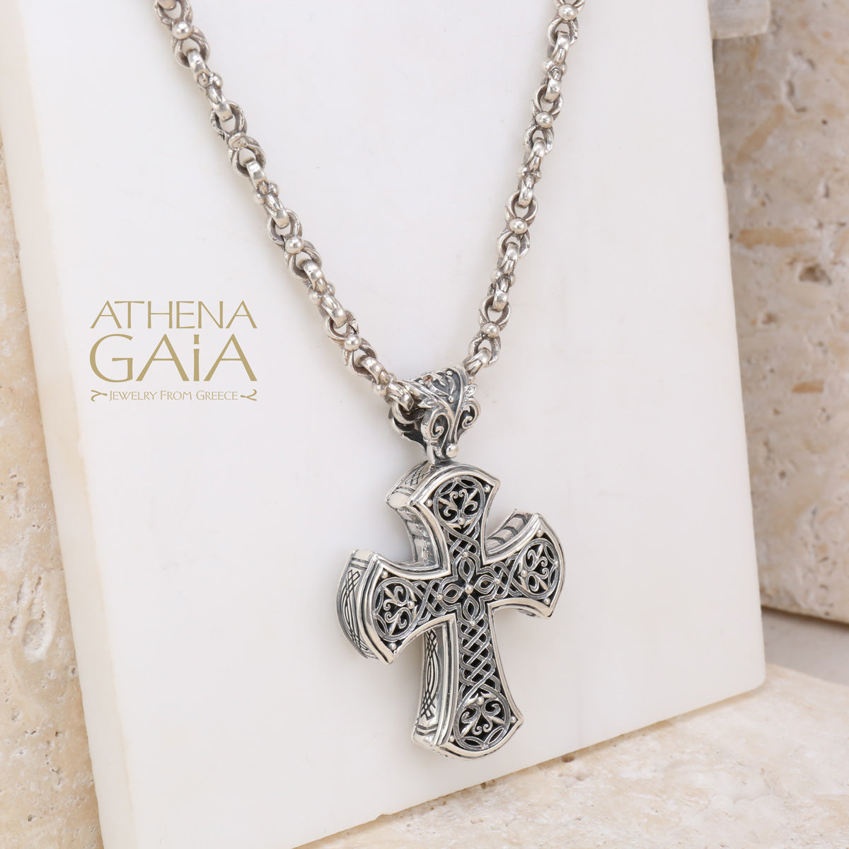 Flared Latin Cross - Sterling Silver - Orthodox Cross Necklace — Athena ...