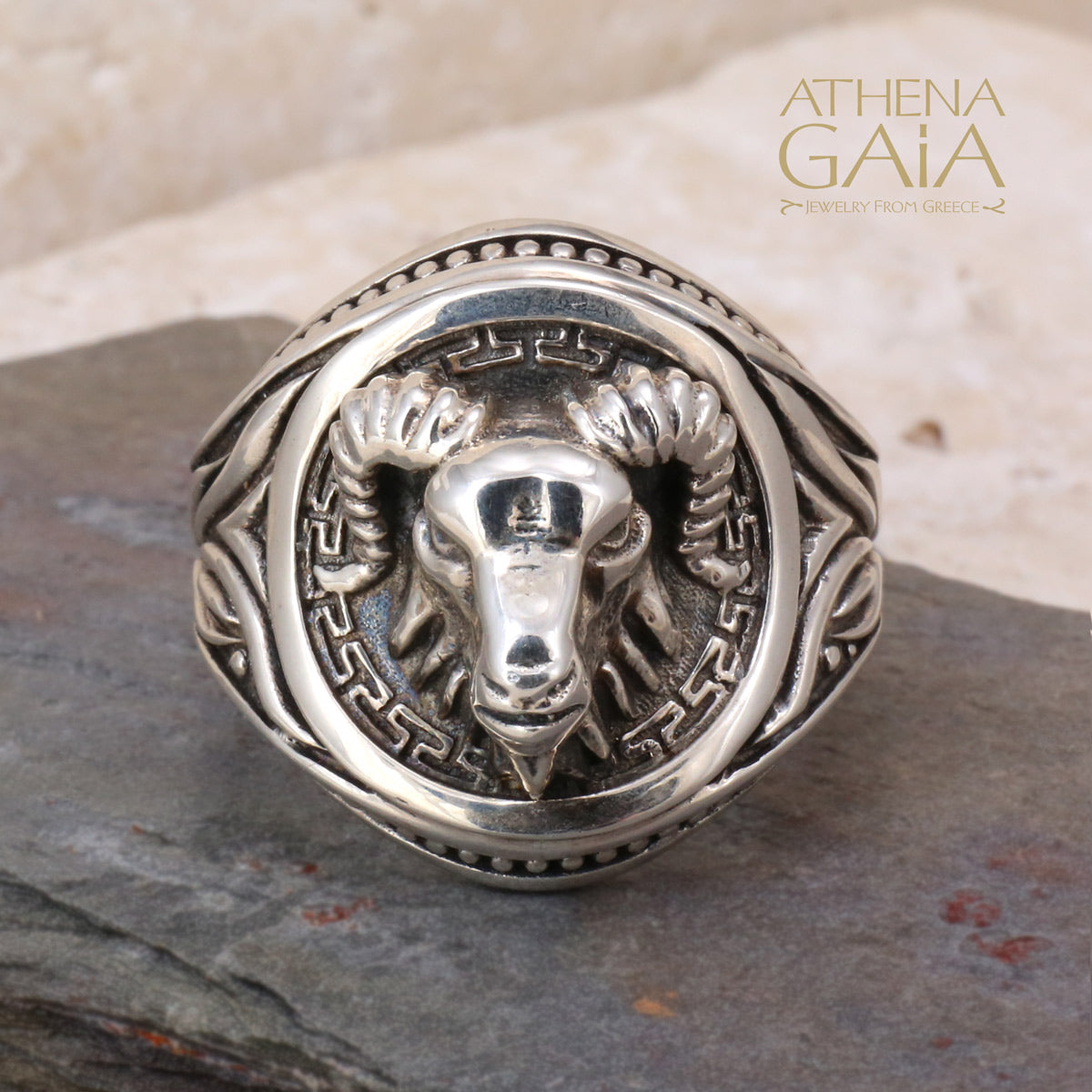 The Ram Ring - Sterling Silver Ring - Signet Ring — Athena Gaia