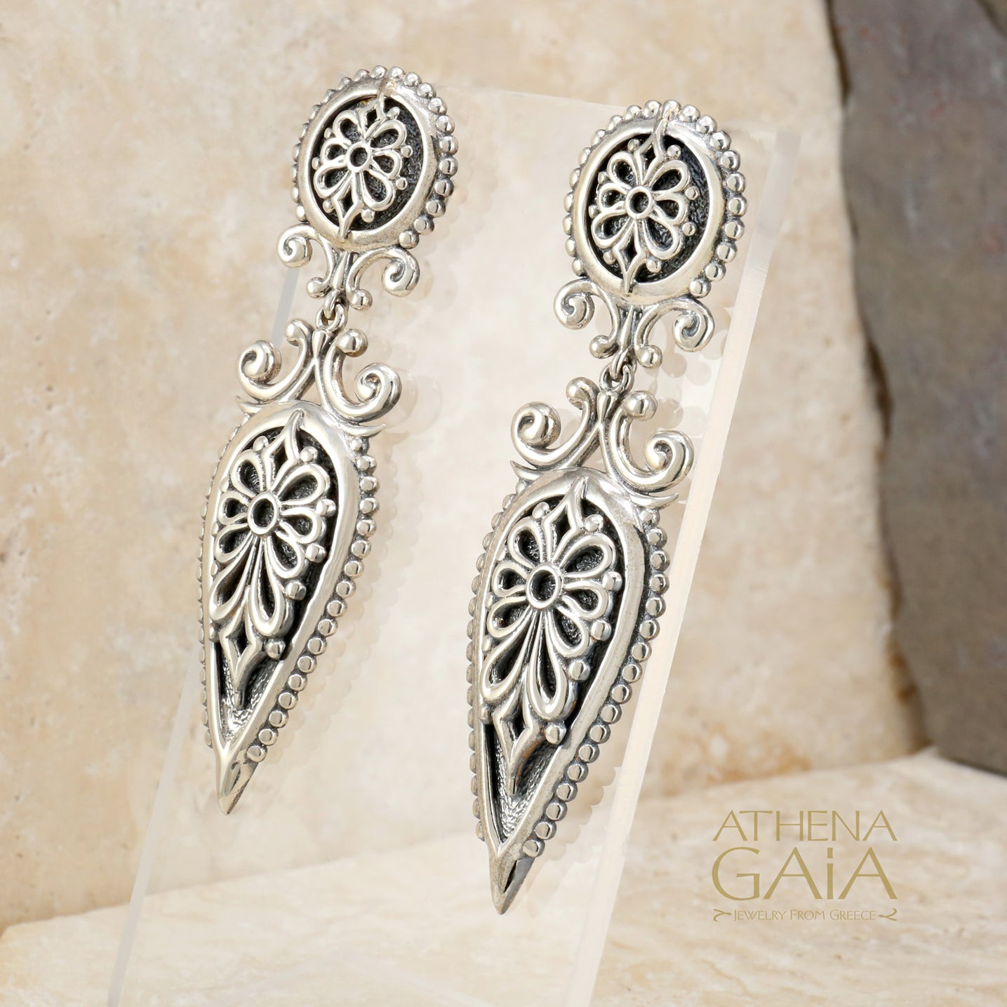 Anthemion Drop Earrings — Athena Gaia