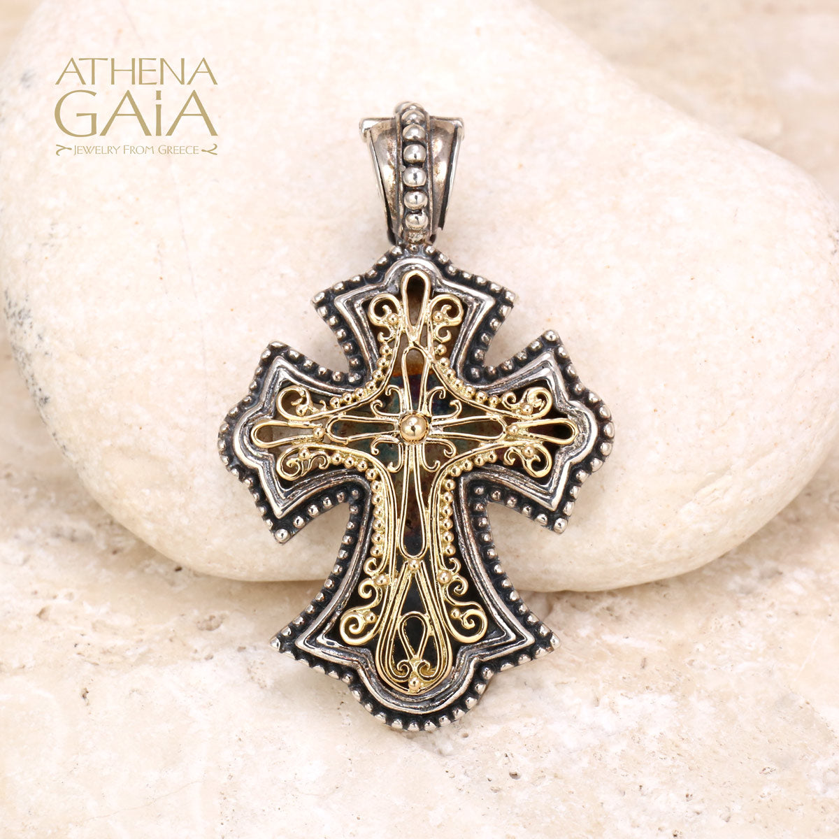 Filigree Flared Orthodox Cross by Gerochristo — Athena Gaia