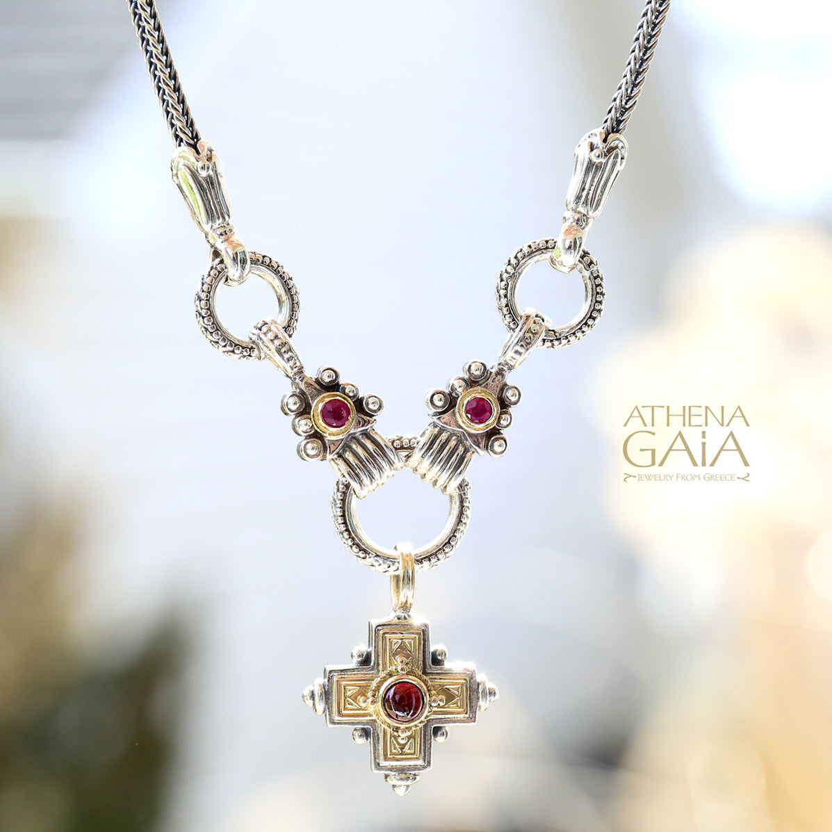 Stone Arrow Charm Greek Link Pendant Chain — Athena Gaia