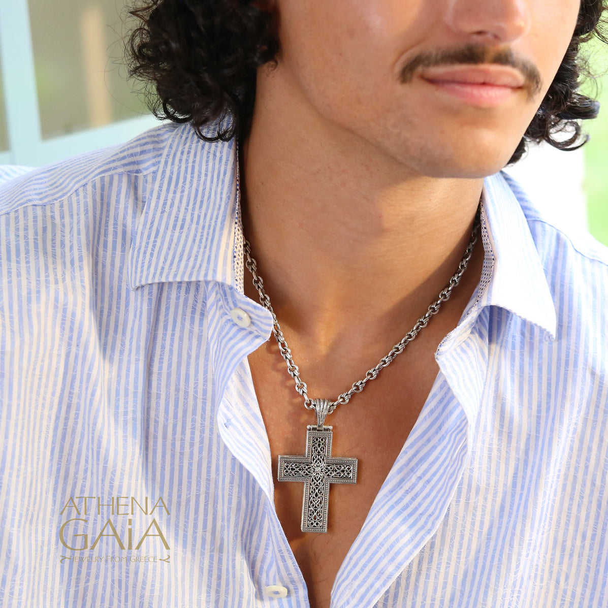 Filigree Cross (Large) - Sterling Silver - Latin Cross — Athena Gaia