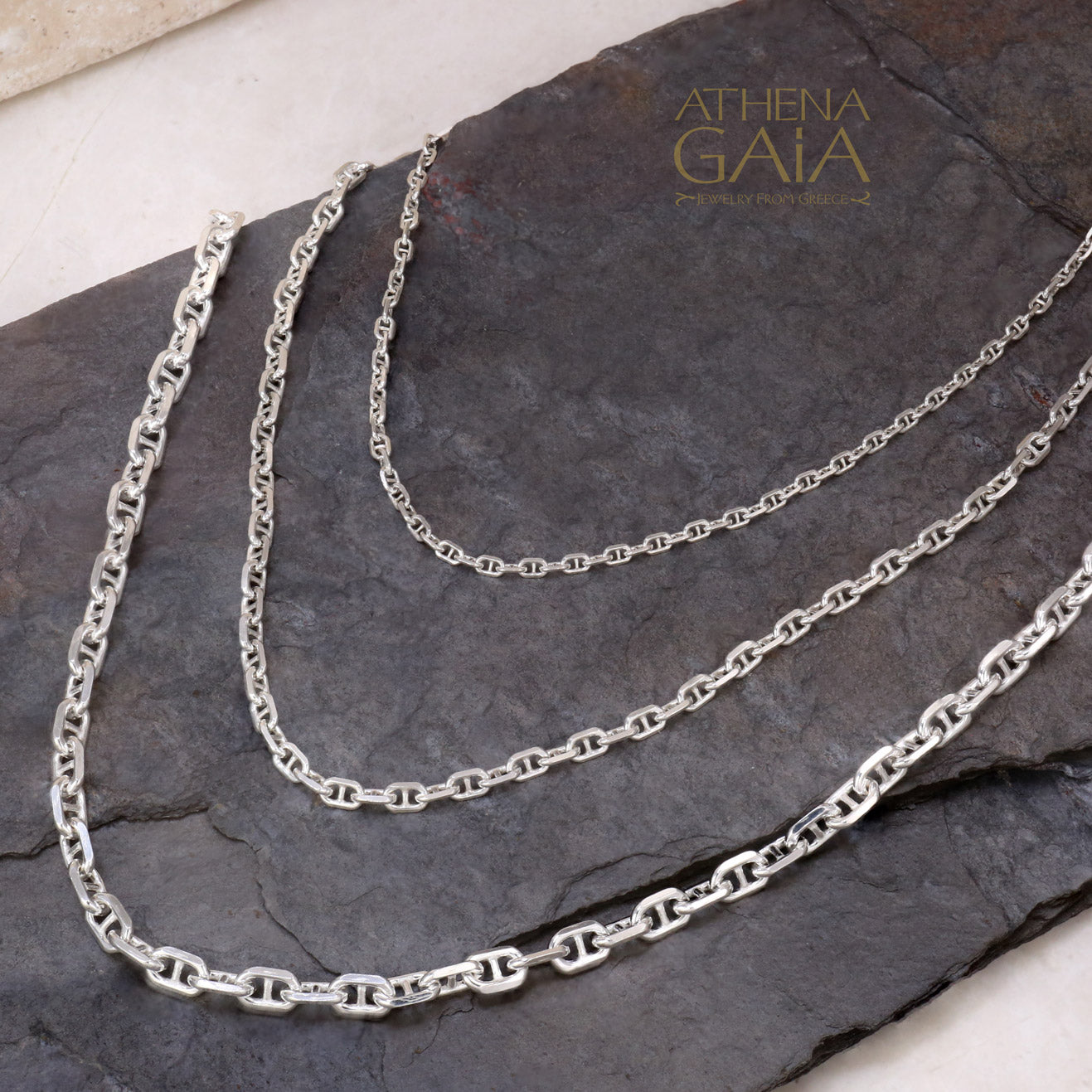Theta Forzatina (Anchor) Sterling Silver Chain — Athena Gaia
