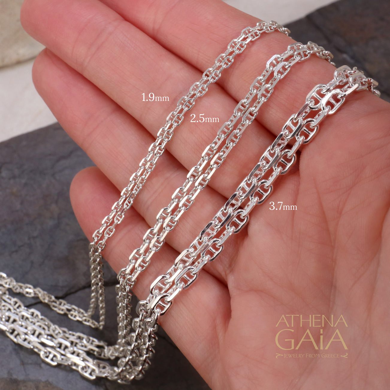 Theta Forzatina (Anchor) Sterling Silver Chain — Athena Gaia