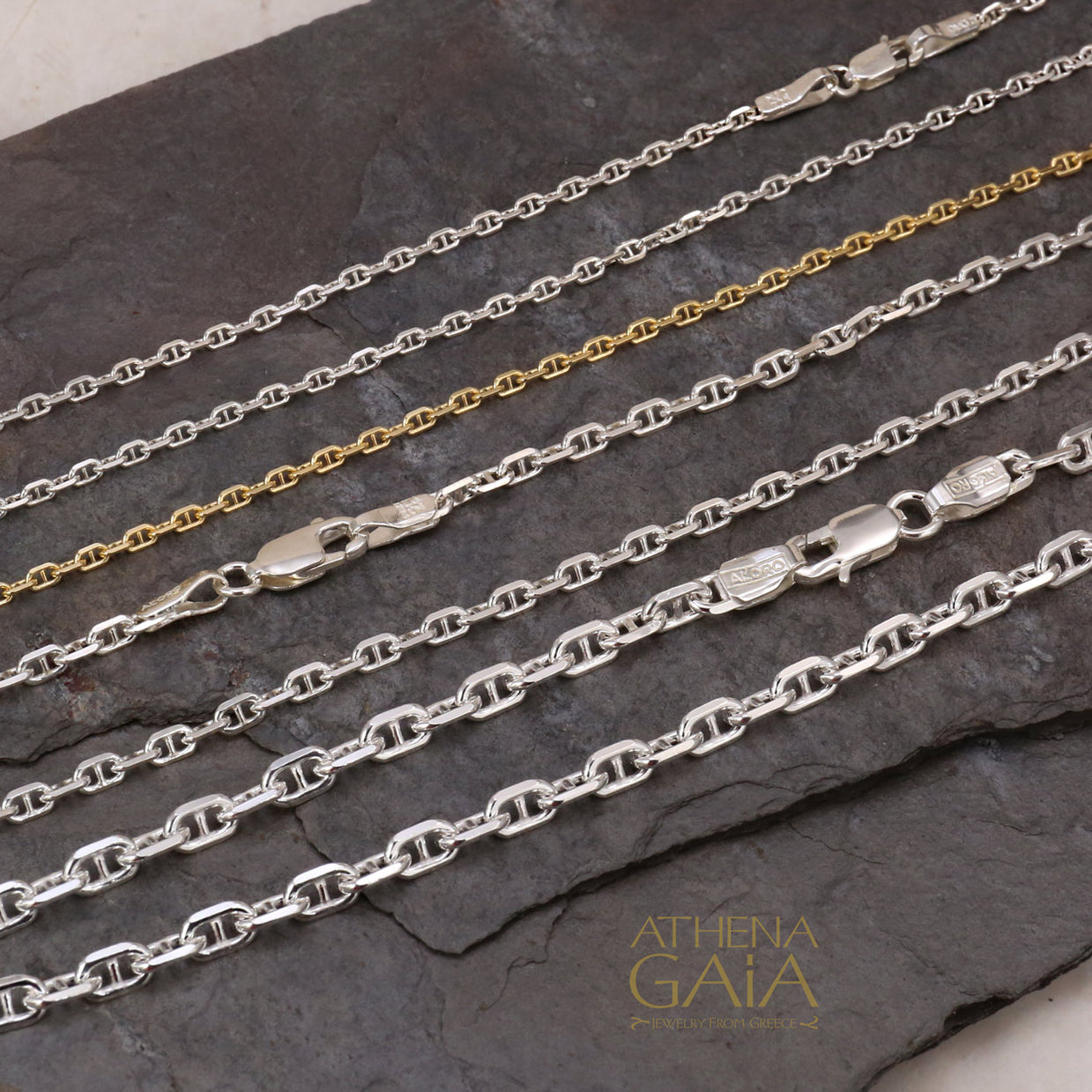 Theta Forzatina (Anchor) Sterling Silver Chain — Athena Gaia