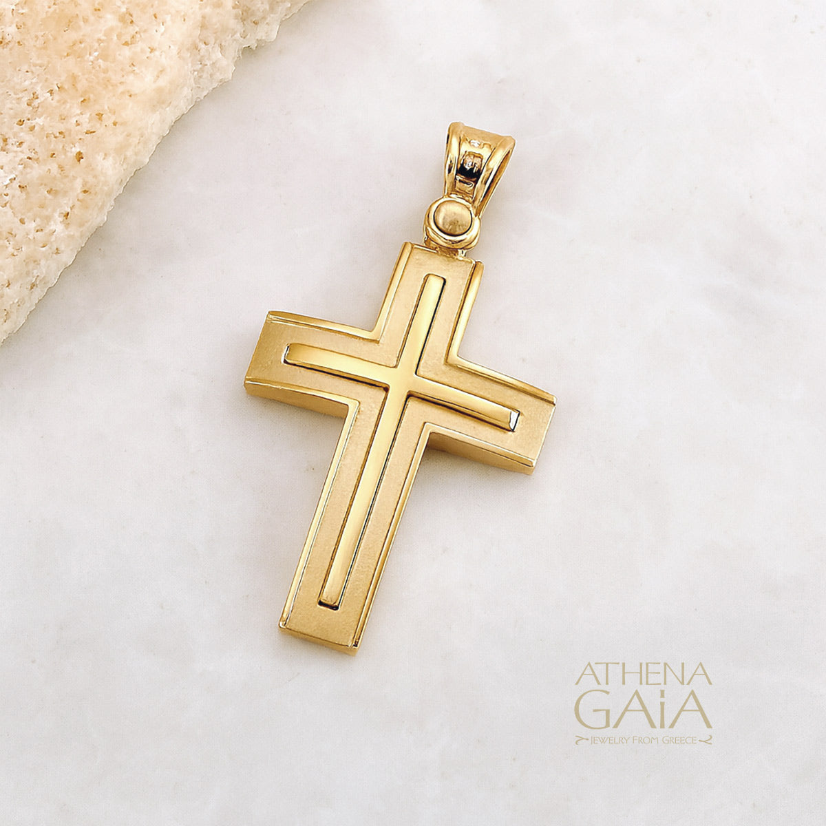 Hidden Light Cross - 14k Gold - Latin Cross — Athena Gaia