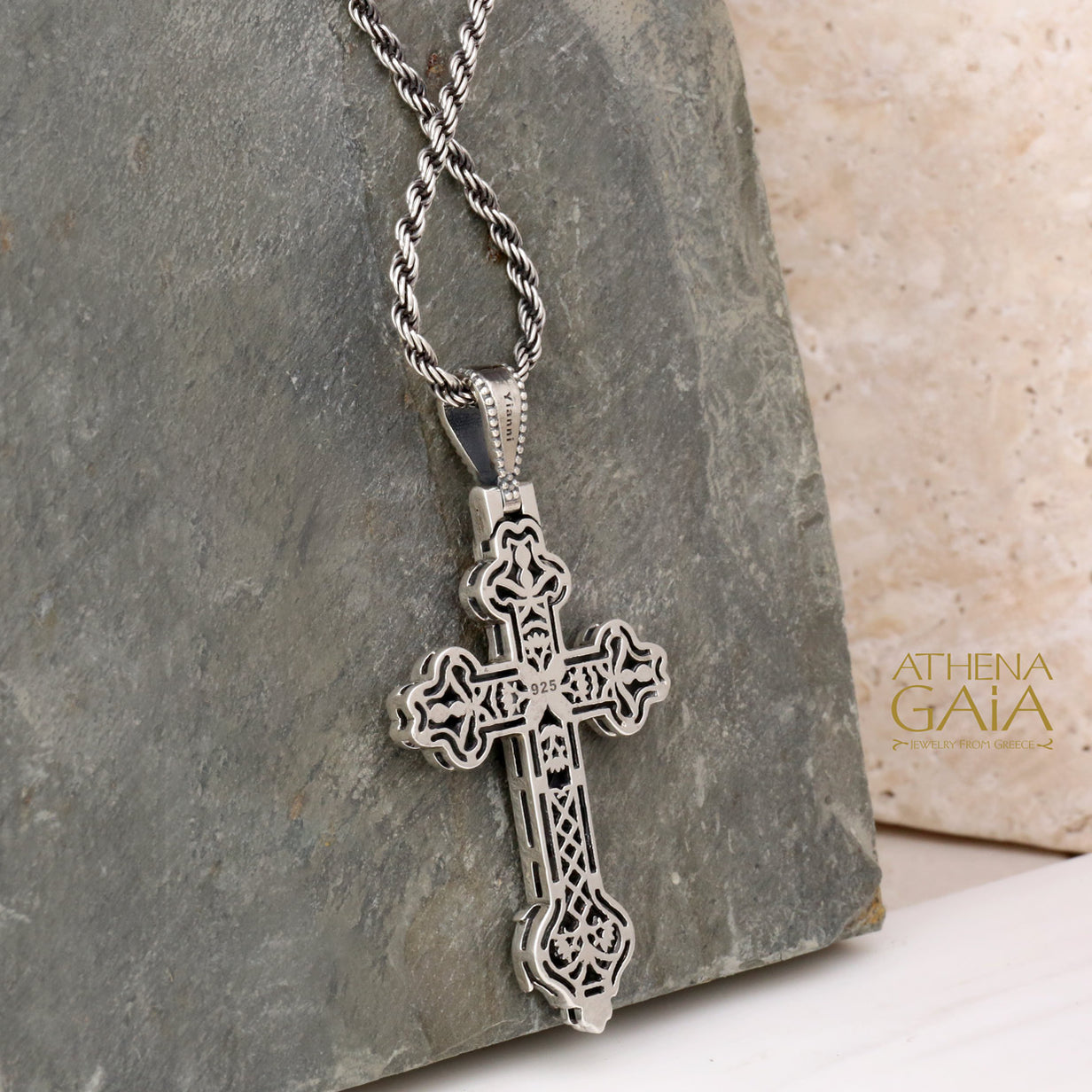 Filigree Orthodox Cross - Sterling Silver - Cross Necklace — Athena Gaia