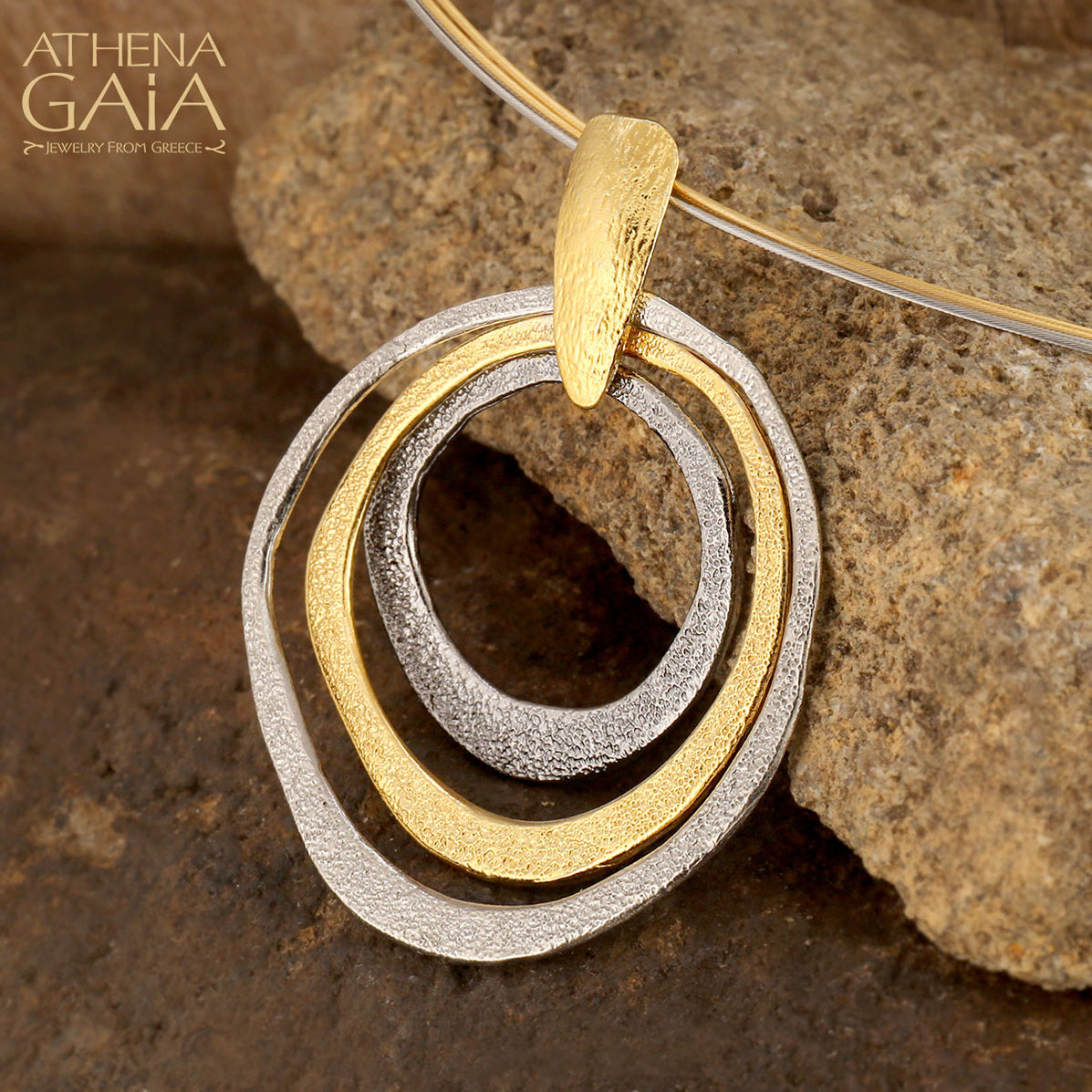 Triple Loop Pendant and Necklace — Athena Gaia