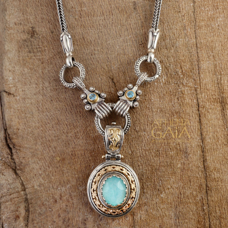 Stone Arrow Charm Greek Link Pendant Chain — Athena Gaia