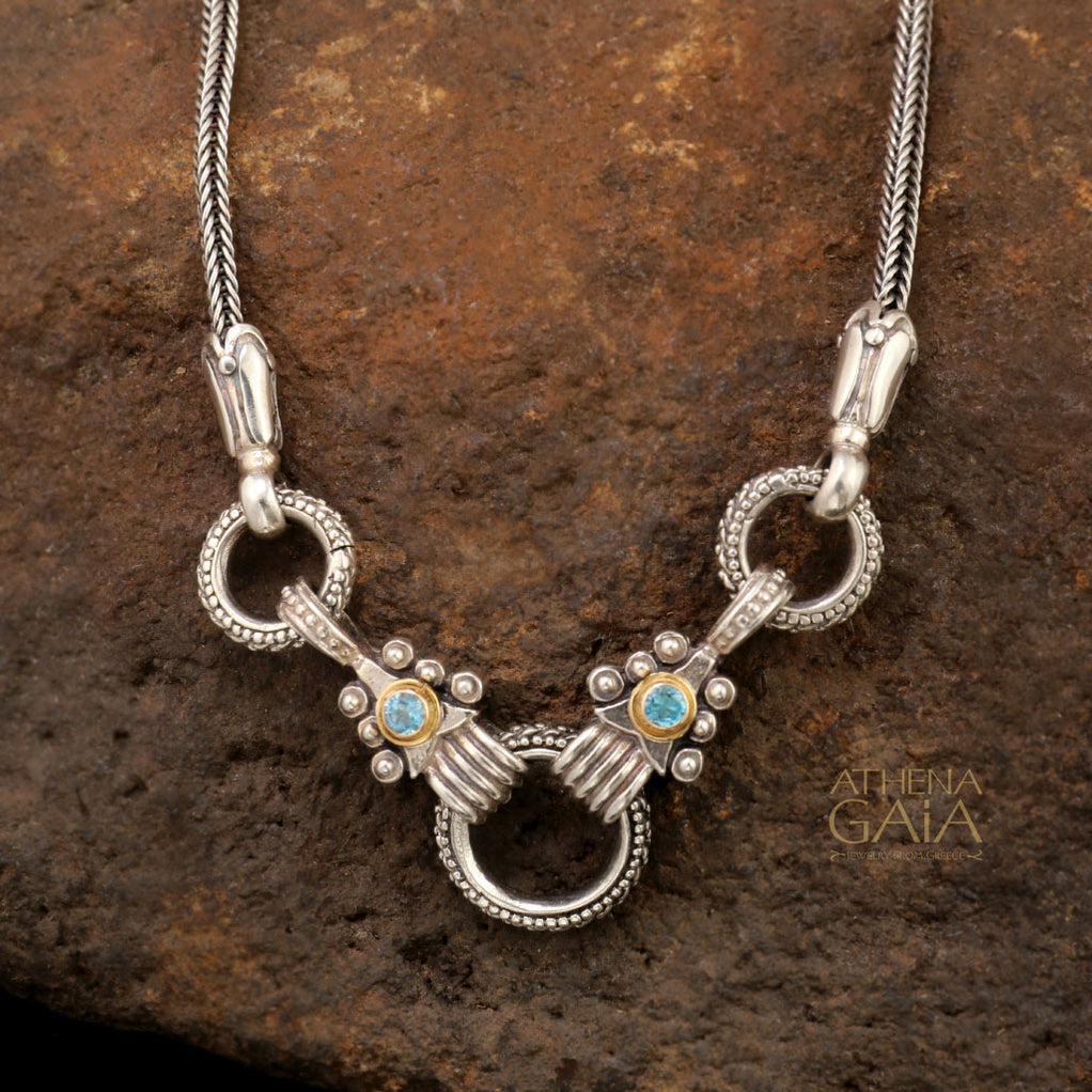 Stone Arrow Charm Greek Link Pendant Chain — Athena Gaia