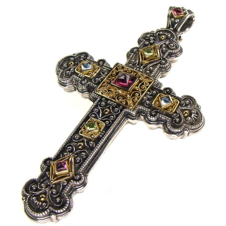 Florentine Greek Cross Handcrafted in Greece: Athena Gaia Greek Jewelry