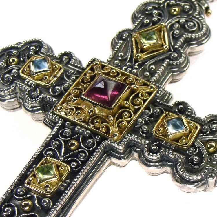 Florentine Greek Cross Handcrafted in Greece: Athena Gaia Greek Jewelry