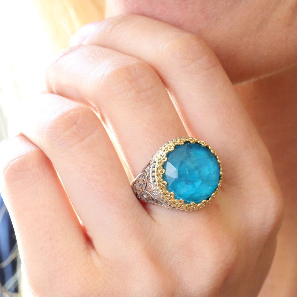 Large Stone Rings: Athena Gaia Greek Jewelry