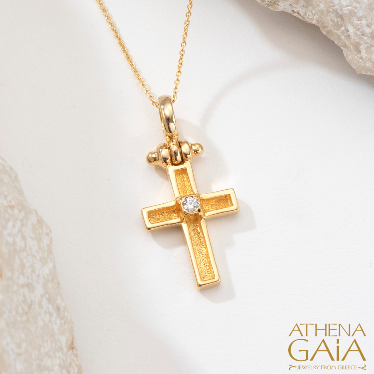 Stoic Diamond Orthodox Cross — Athena Gaia