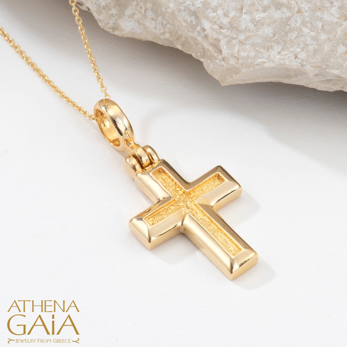 Byzantine Embroidery Silver Solid Cross — Athena Gaia