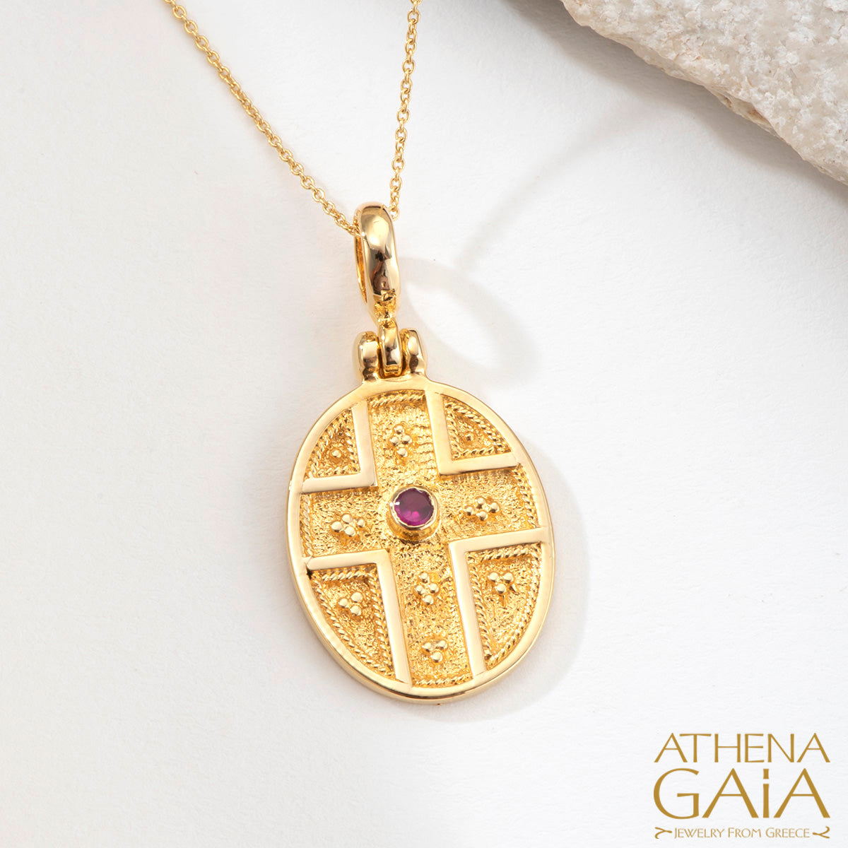 Oval Konstantinata - 18k Gold - Byzantine Embroidery Konstantinata ...