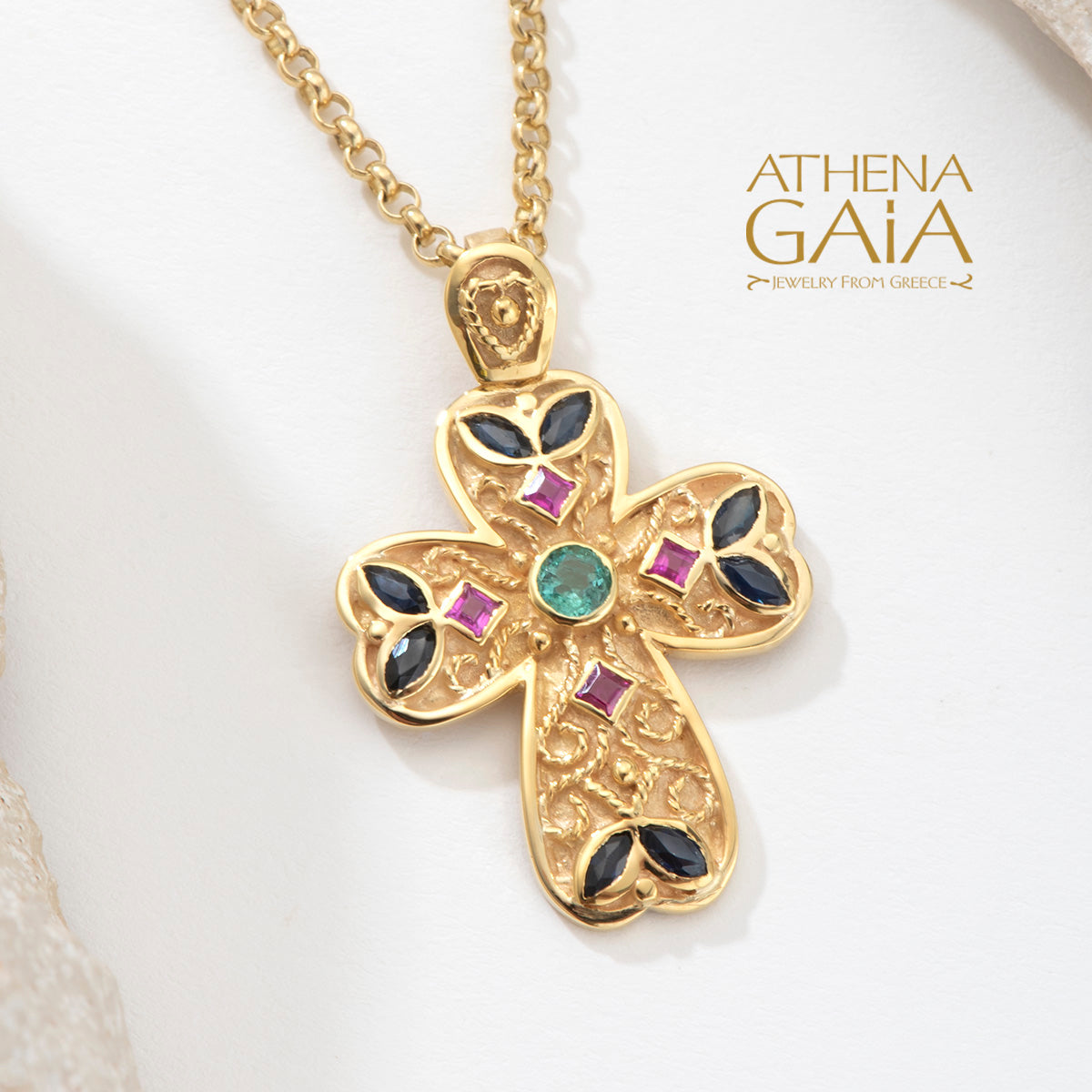 Regal Anastasius Cross - 18k Gold - Flared Byzantine Cross — Athena Gaia