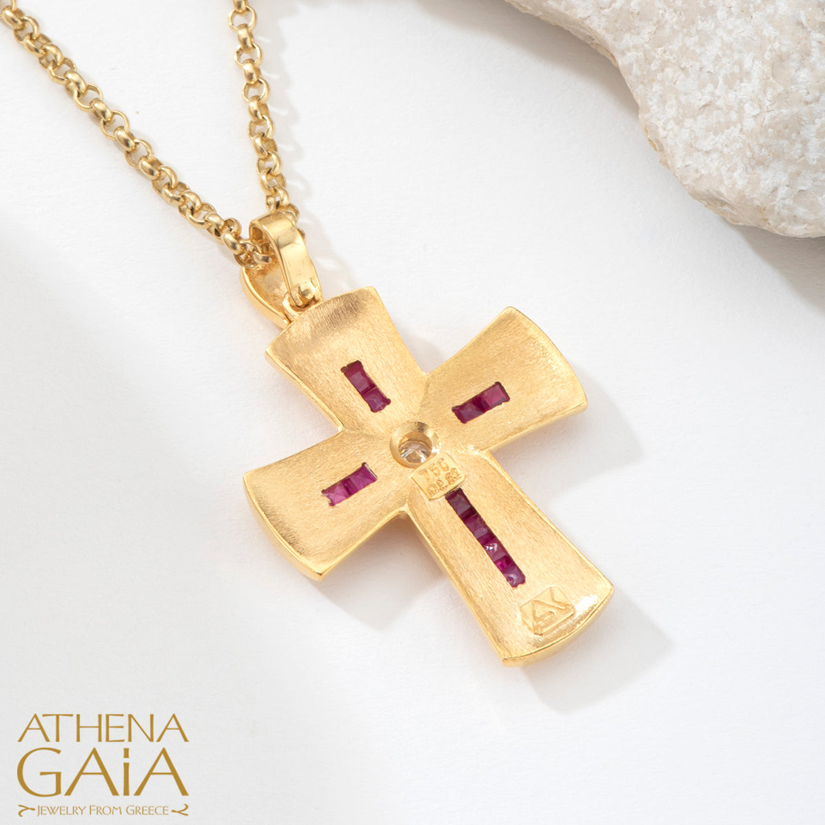 Imperial Eustathios Cross - 18k Gold - Latin Cross — Athena Gaia