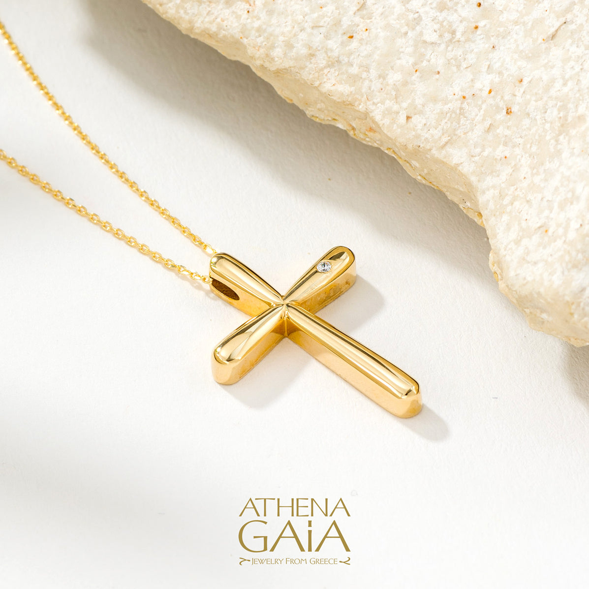 Melting Cross - 14k Gold - Latin Cross - Orthodox Cross — Athena Gaia