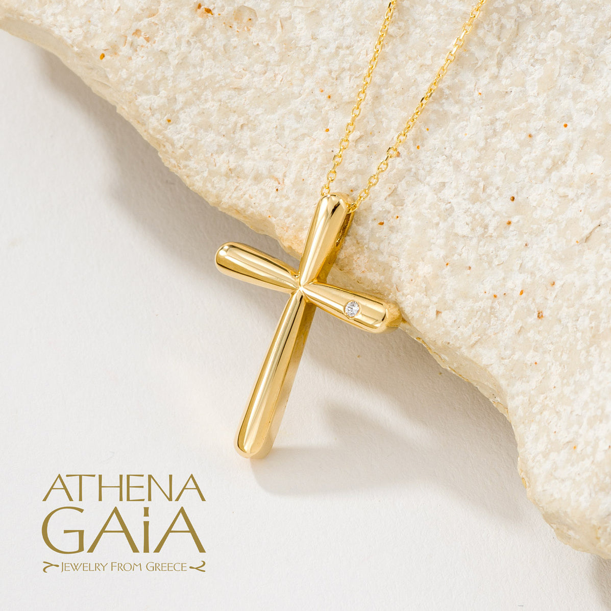 Melting Cross - 14k Gold - Latin Cross - Orthodox Cross — Athena Gaia