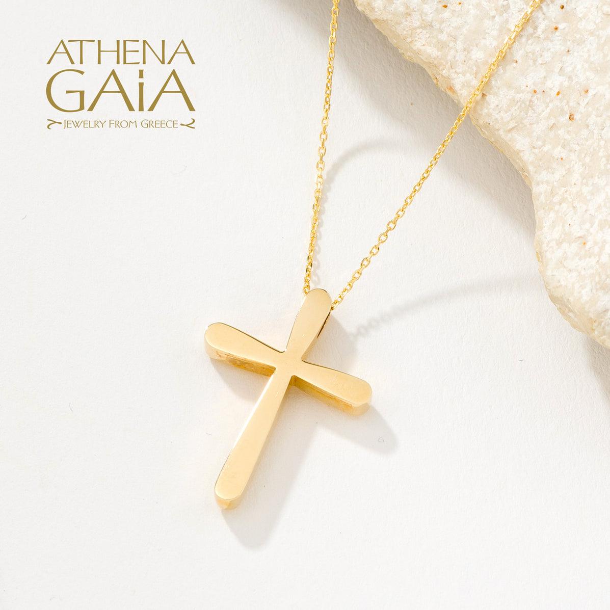 Melting Cross - 14k Gold - Latin Cross - Orthodox Cross — Athena Gaia