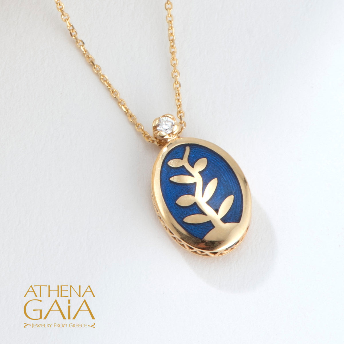 Elegant Reversible Tree of Life Enamel Pendant Necklace - 18k Gold Nec ...