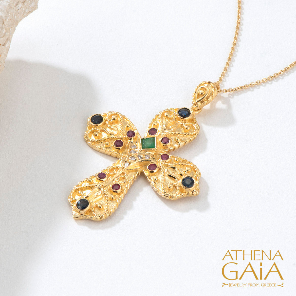Regal Cross - 18k Gold - Flared Byzantine Cross — Athena Gaia